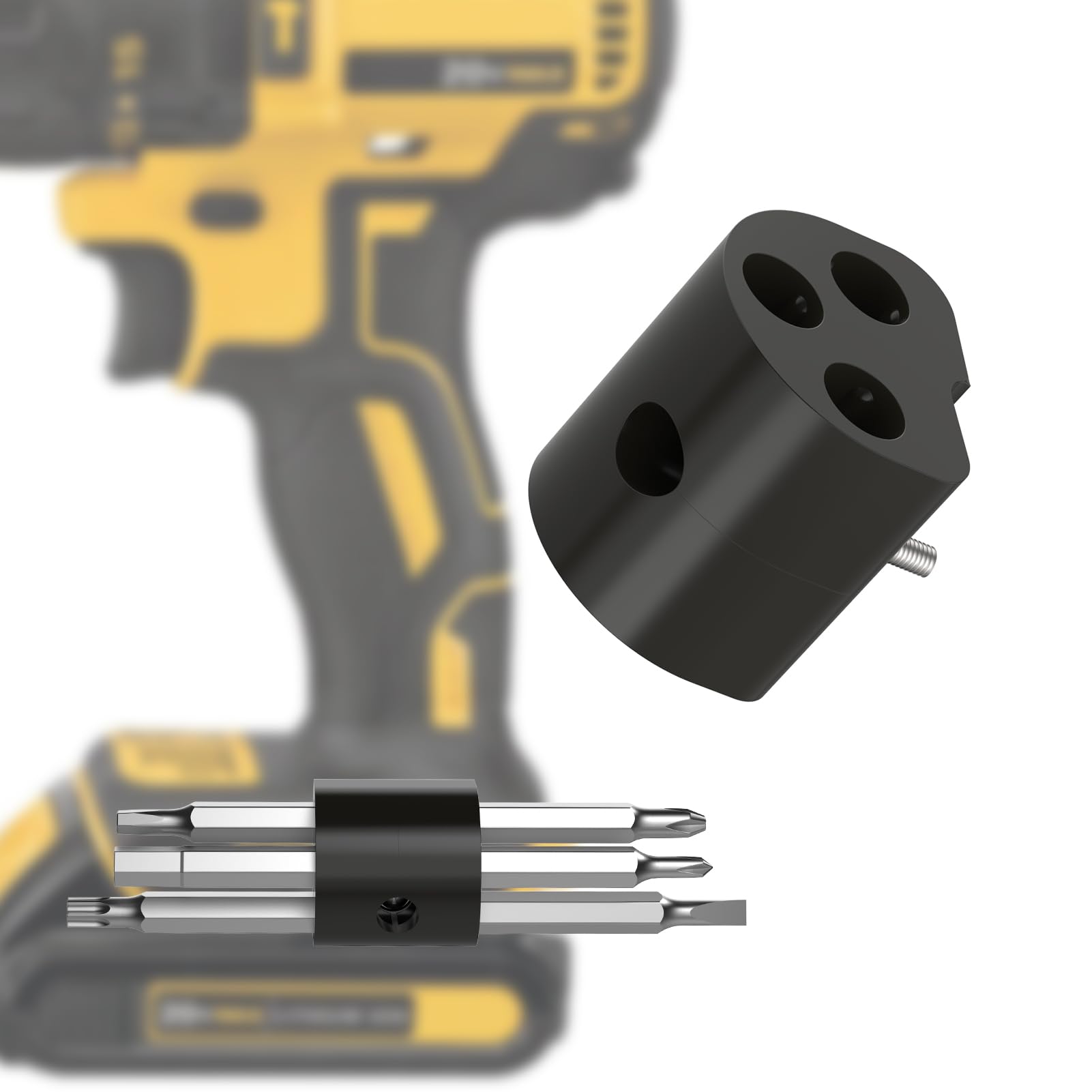 20V Drill Bit Holder Compatible with DeWalt Impact Driver Tool Organizer Holds 6 Bits