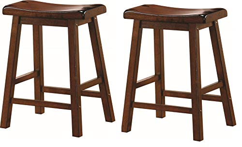 Coaster Home Furnishings Durant Coaster Wooden Counter Stools Chestnut (Set of 2) 24"Walnut