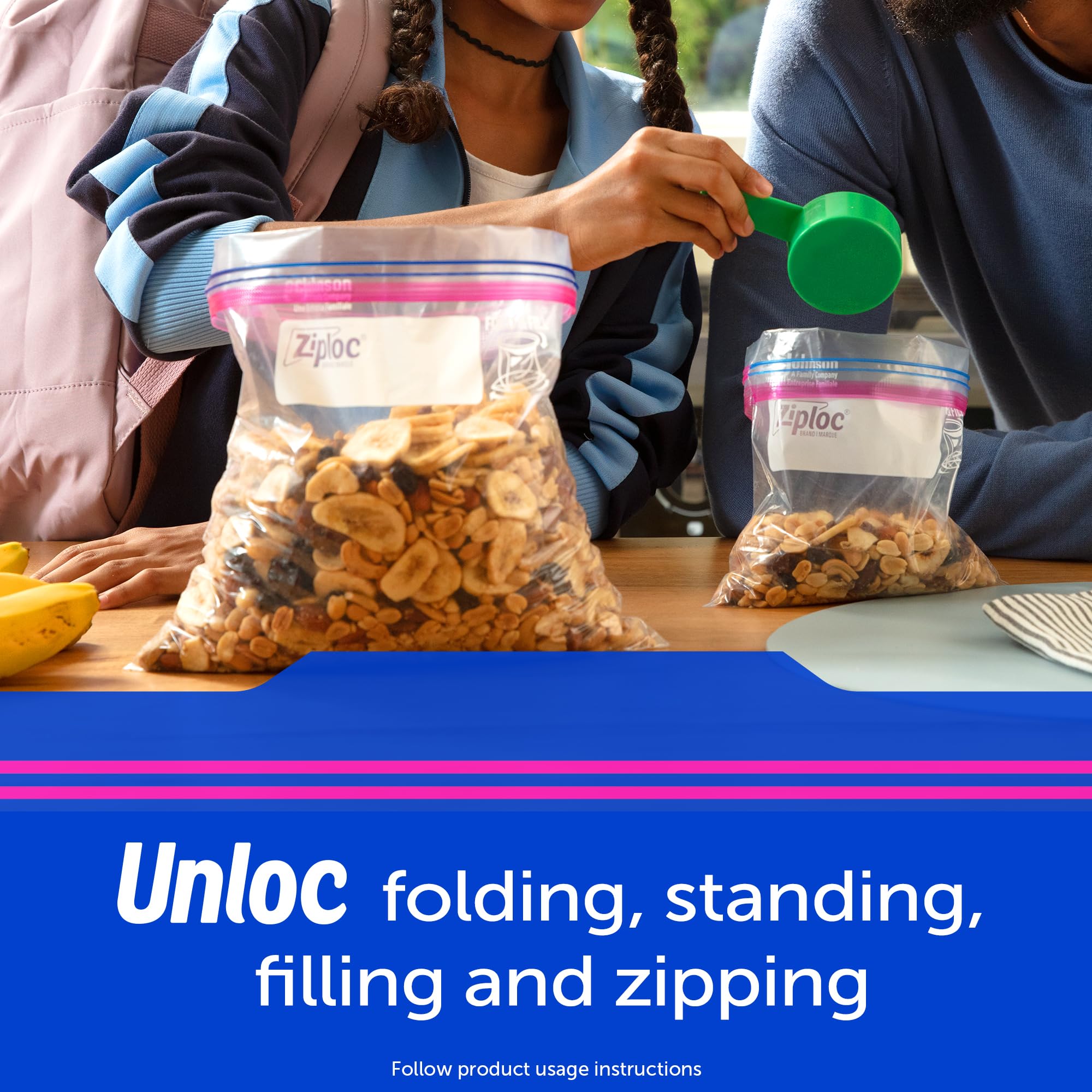 Ziploc Gallon Food Storage Bags, Grip 'n Seal Technology for Easier Grip, Open, and Close, 75 Count, Pack of 2 (150 Total Bags)