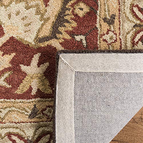 SAFAVIEH Anatolia Collection 8' x 10' Rust / Green AN512G Handmade Traditional Oriental Premium Wool Area Rug