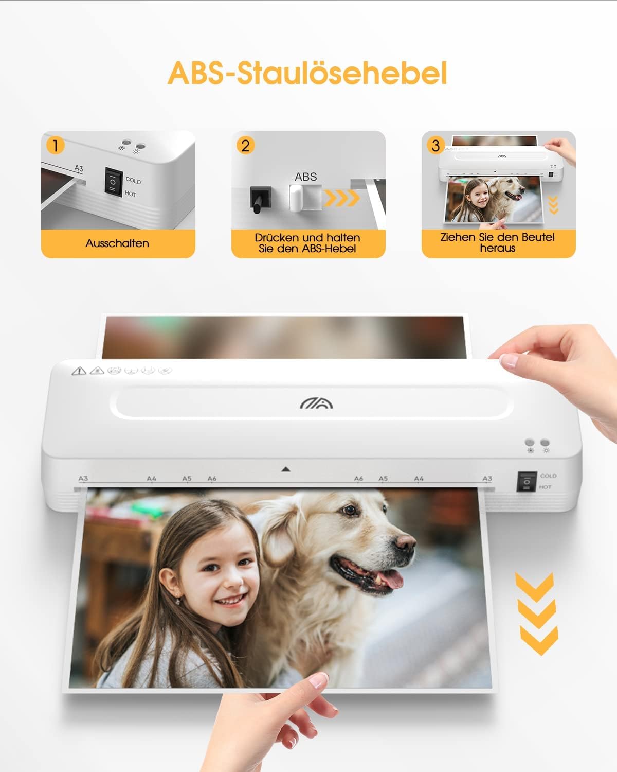 Crenova A3 Laminator, 13-Inch HOT and Cold Laminator Machine with Paper Trimmer, Corner Rounder, Hole Puncher, and 20 Thermal Laminating Pouches for Home, Office, and School Use