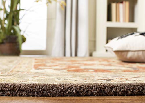 SAFAVIEH Anatolia Collection 8' x 10' Rust / Green AN512G Handmade Traditional Oriental Premium Wool Area Rug