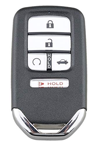 Remote Smart Key Fob Shell Case Fit for 2016 2017 2018 Honda Civic CR-V Pilot Keyless Entry Replacement Car Key Cover (Silver, 5 Buttons)