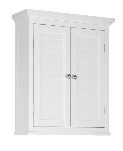 Elegant Home Fashions Glancy One Shutter Doors Wooden Corner Stand Floor Cabinet White & Teamson Home Glancy Detachable Bathroom Cabinet, White