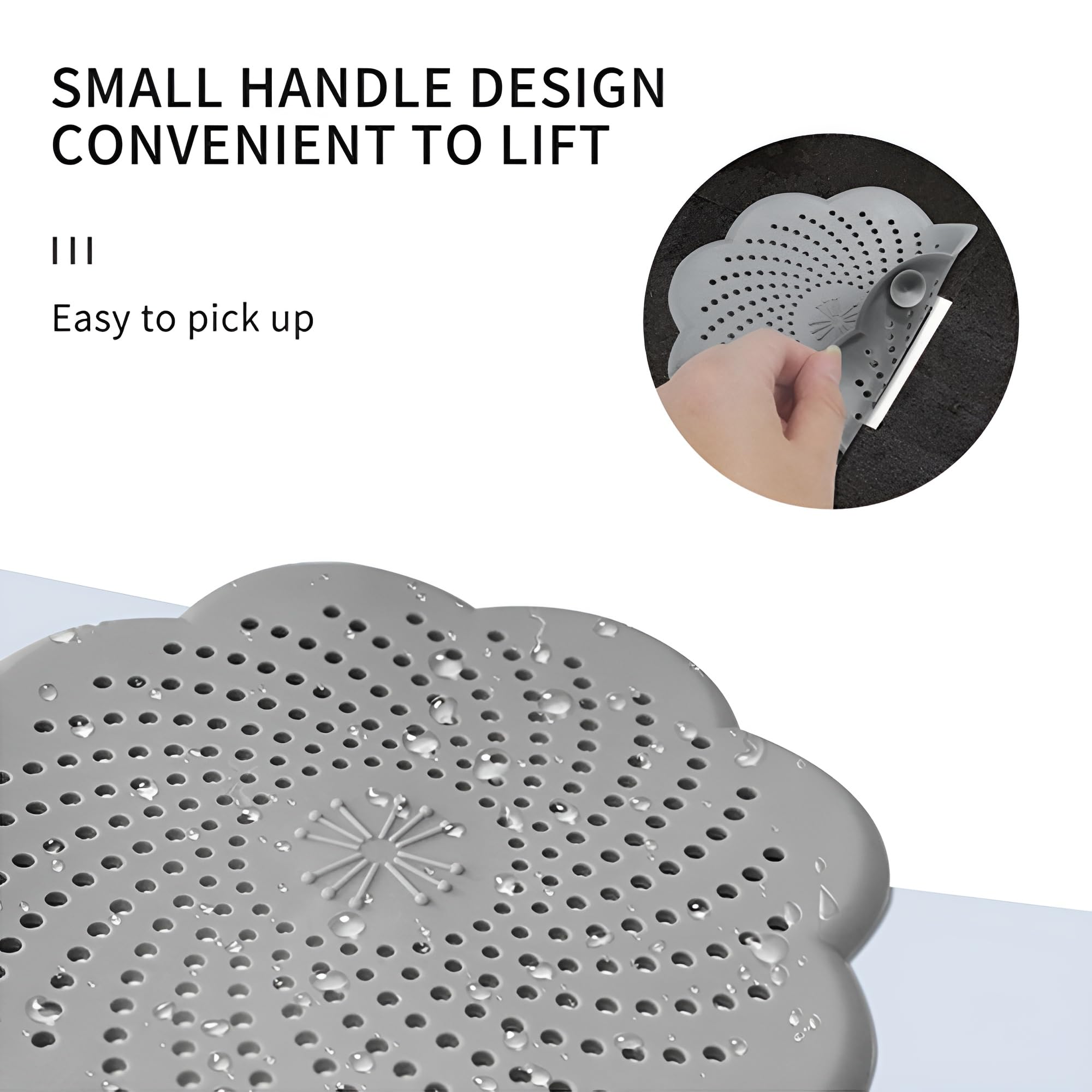 Premium Sink Filter and Shower Drain Cover Hair Catcher - Kitchen Sink Drain Strainer and Bathtub Drain Plug - Pack of 2