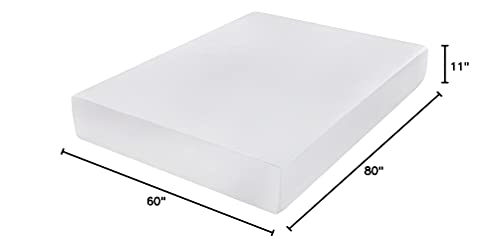 PrimaSleep 11 Inch Dura Gel Deluxe Comfort Memory Foam, Queen Mattress, White