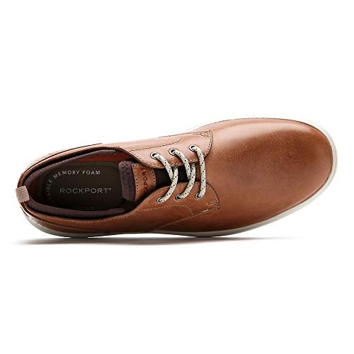 Rockport Men's Zaden Plain Toe Ox Shoe, boston tan leather, 8 M US