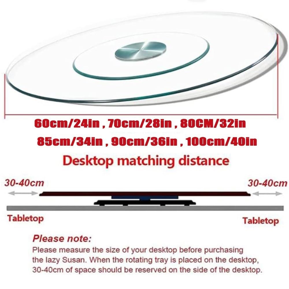 EMENAR Home Rotating Serving Tray For Kitchen Dining Table, 40in Lazy Susan Turntable Tabletop Organizer, Heavy Duty Thick Rotating Serving Plate (Size : 100cm/40in)