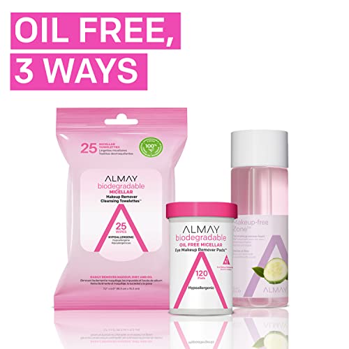 Eye Makeup Remover Liquid with Aloe by Almay ,Oil Free, Hypoallergenic, Fragrance Free, Dermatologist & Ophthalmologist Tested, 4 Fl Oz,