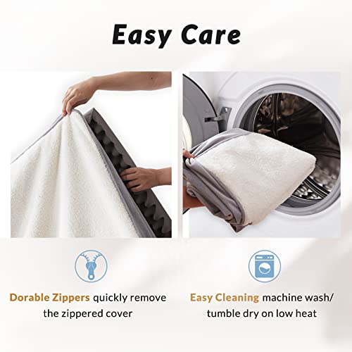 WESTERN HOME Large Orthopedic Dog Beds for Large and Extra Large Dogs/Cats Egg-Crate Foam Pet Bed Mat with Soft Removable Cover, Waterproof Lining, Foam Dog Crate Bed
