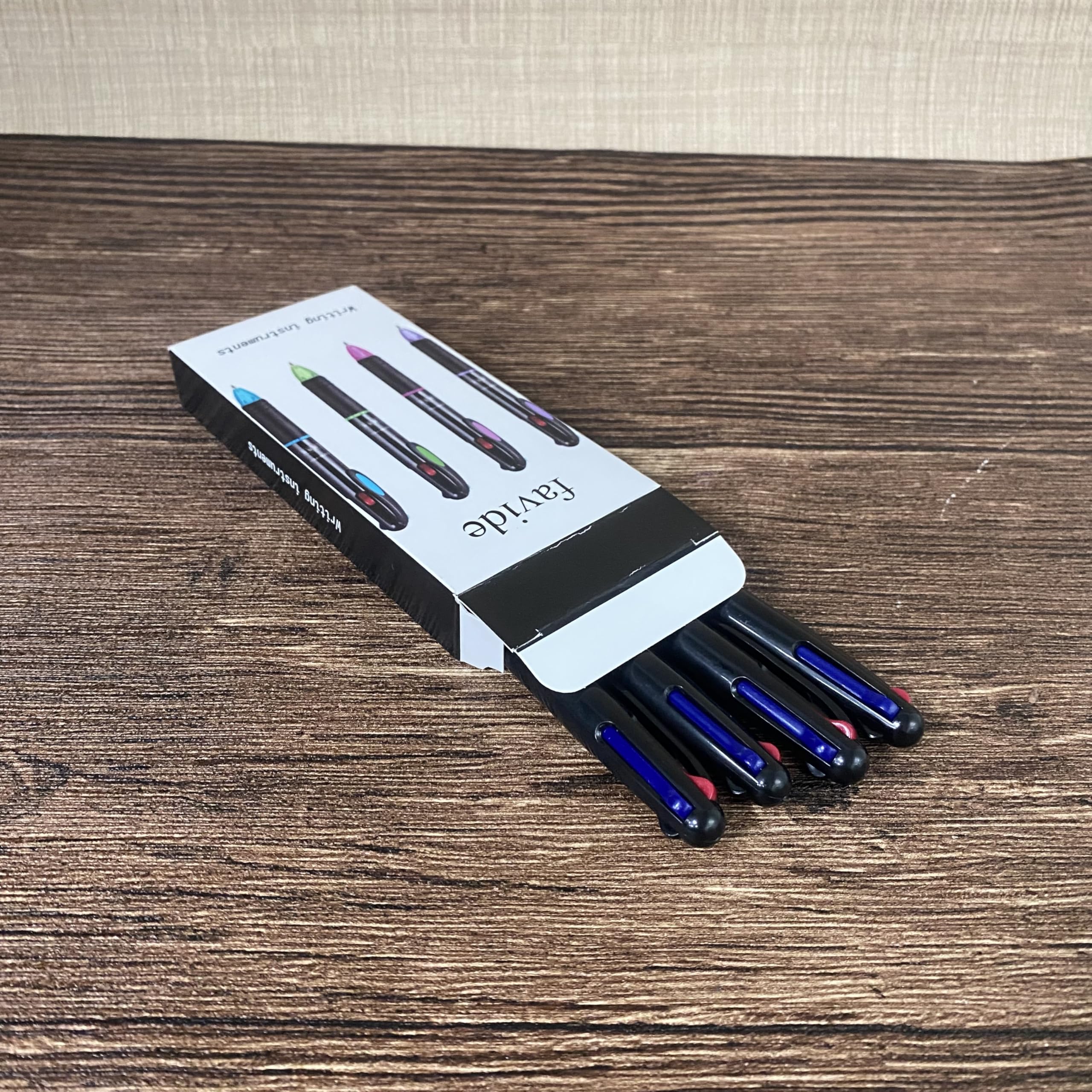 favide 4 Pack 0.7mm 4-in-1 Multicolor Ballpoint Pen,4-Color Retractable Ballpoint Pens for Office School Supplies Students Children Gift
