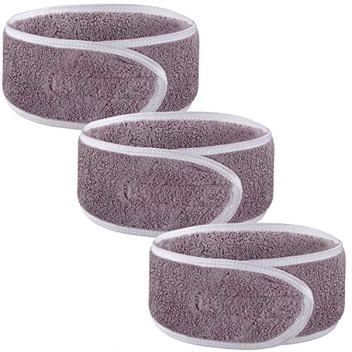 SINLAND Facial Spa Headband For Washing Makeup Cosmetic Shower Soft Women Hair Band 3 Pack