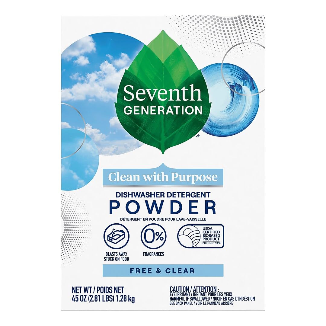 Seventh Generation Automatic Dishwashing Powder, Free & Clear, 45 oz