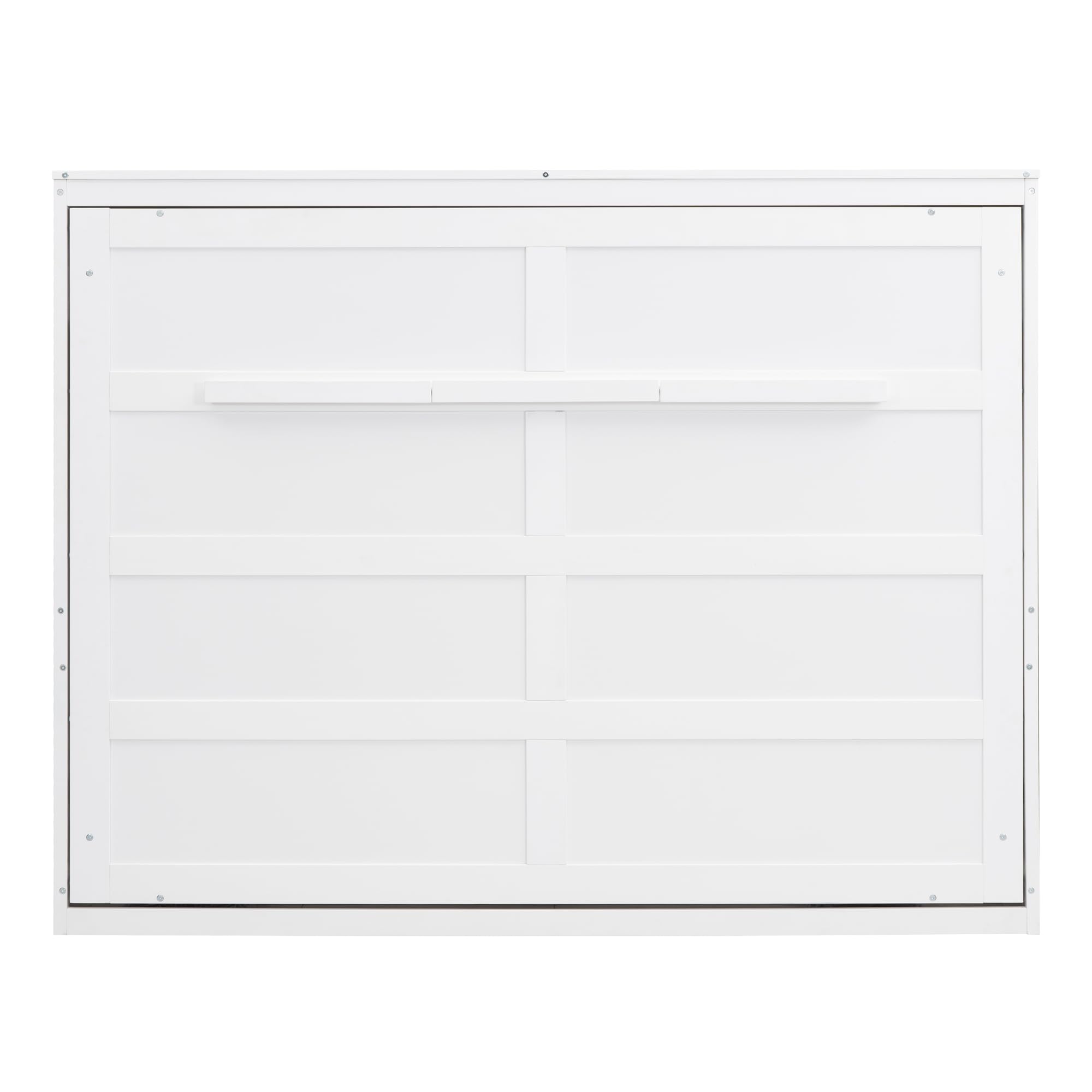 DEINPPA Queen Murphy Bed Cabinet, Space-Saving Wall Bed Frame for Multipurpose Guest Room or Home Office-White