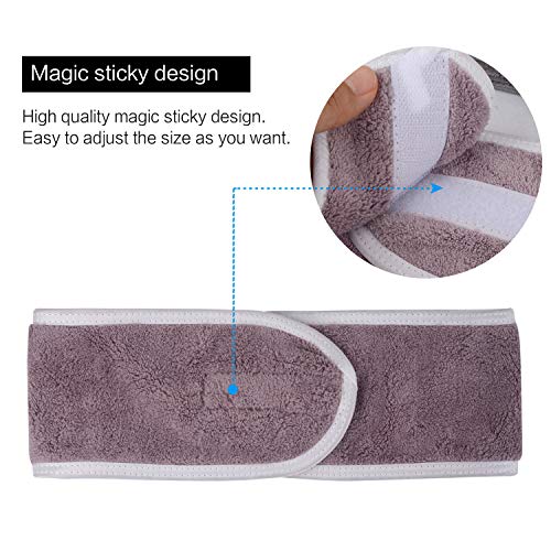 SINLAND Facial Spa Headband For Washing Makeup Cosmetic Shower Soft Women Hair Band 3 Pack