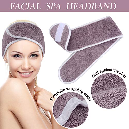 SINLAND Facial Spa Headband For Washing Makeup Cosmetic Shower Soft Women Hair Band 3 Pack
