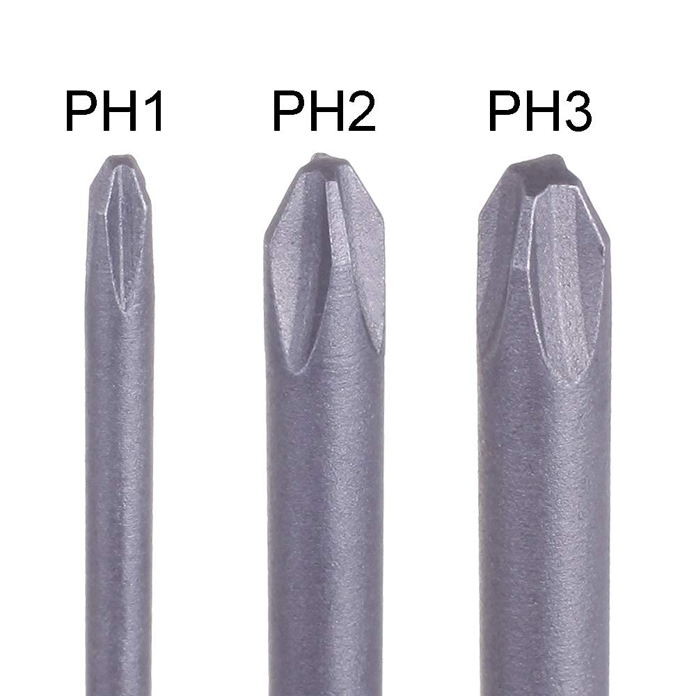 Rocaris 12 Pack 1/4 Inch Hex Shank Long Magnetic Screwdriver Bits Set 4 in Power Tools (Slotted+Cross Head)