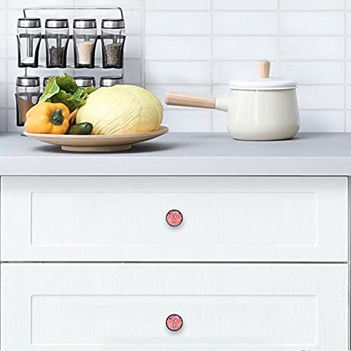 Sleepy Panda with Coffee 4PCS Round Drawer Knob Pull Handle Cupboard Knobs with Screws for Home Office Kitchen Dresser Wardrobe Cabinet Round Furniture Knobs