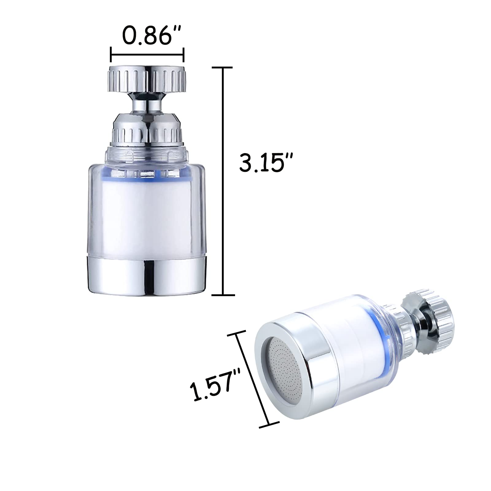 Sink Water Faucet Filter,360-Degree Rotating Faucet Filter Water Purifier Faucet Filter Purifier for Kitchen, Bathroom, Sink, Removes Heavy Metals and Hard Water(Blue)