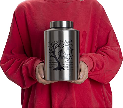 Decorative Urn Cremation Urn for Human Ashes Large up to 220lbs Large Memory Decorative Funeral Burial Urn for Male Female Ashes (Stainless Steel Tree)