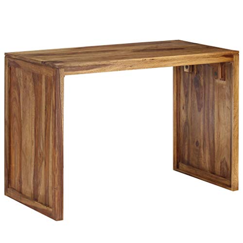 vidaXL Solid Sheesham Wood Writing Table Home Indoor Wooden Farmhouse Rectangular Storage Computer Study Writing Desk Office Furniture