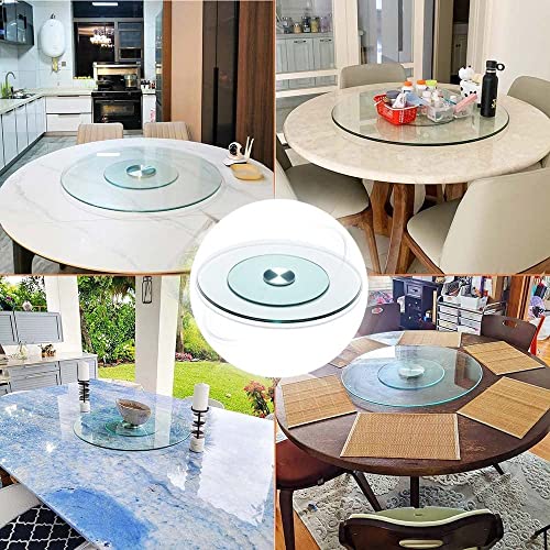 EMENAR Round Glass Lazy Susan Tabletop Rotating Serving Tray Heavy Duty Dining Table Turntable Transparent Serving Plate 20in-40in (Size : 100cm(40inch))