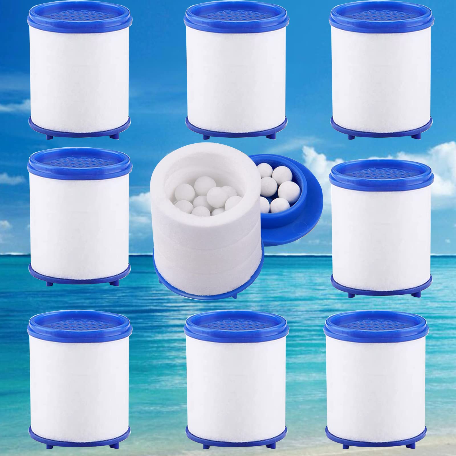Sink Water Filter Faucet, Faucet Water Filter Replacements for Faucet Kitchen Bathroom Sink Filter Removes Chlorine Fluoride Heavy Metals Hard Water (9 Pcs)