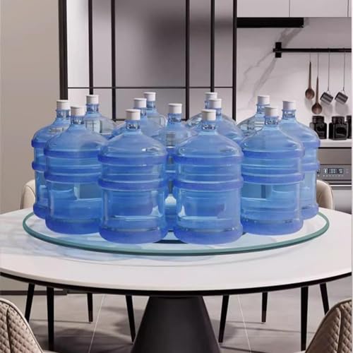 EMENAR Round Glass Lazy Susan Tabletop Rotating Serving Tray Heavy Duty Dining Table Turntable Transparent Serving Plate 20in-40in (Size : 100cm(40inch))