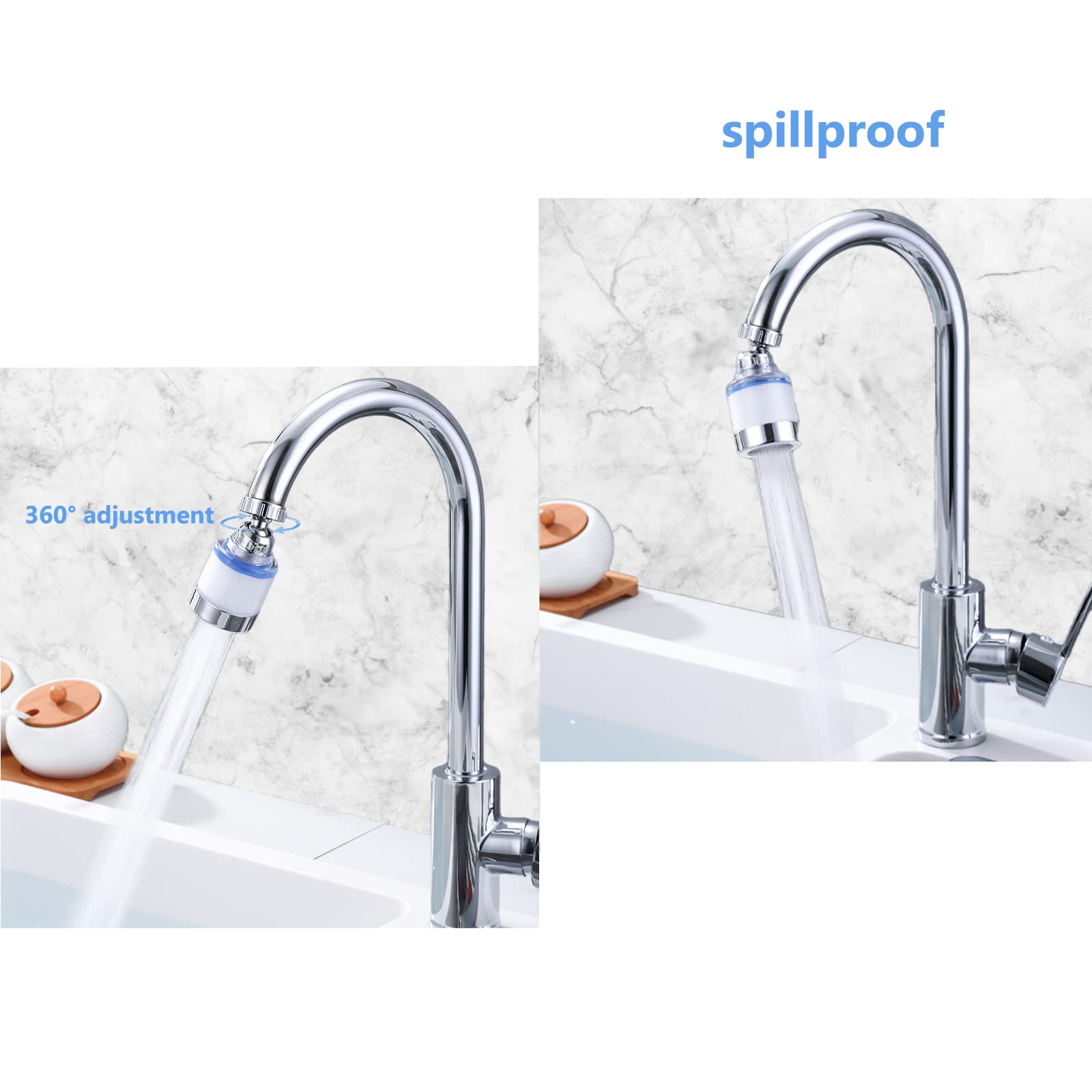 Sink Water Faucet Filter,360-Degree Rotating Faucet Filter Water Purifier Faucet Filter Purifier for Kitchen, Bathroom, Sink, Removes Heavy Metals and Hard Water(Blue)
