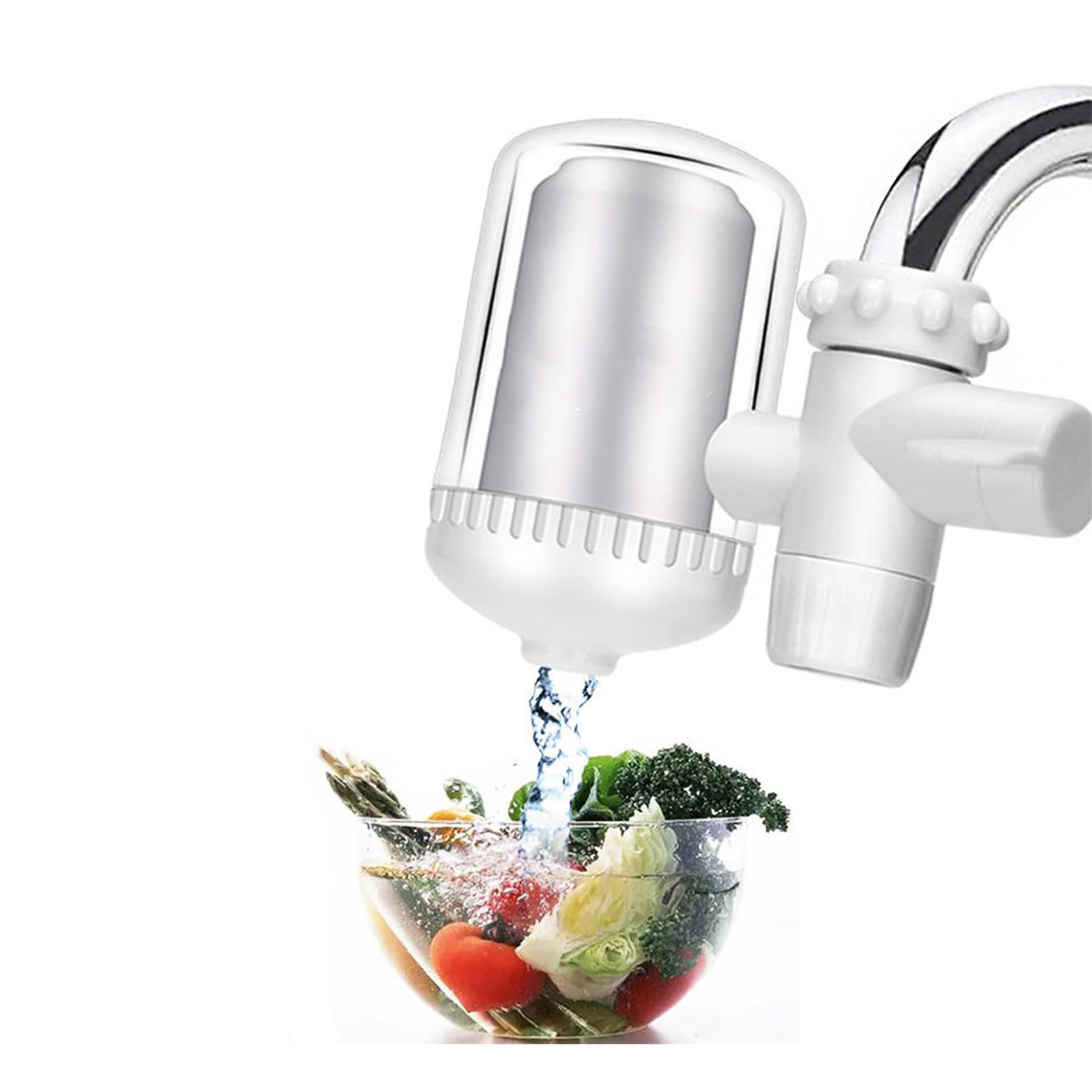 Faucet Water Filter Faucet Mount Water Filtration System Water Purifier Faucet Mount Water Filters for Kitchen Sink Reduces Chlorine Heavy Metals Bad Taste - Fits for Standard Faucets