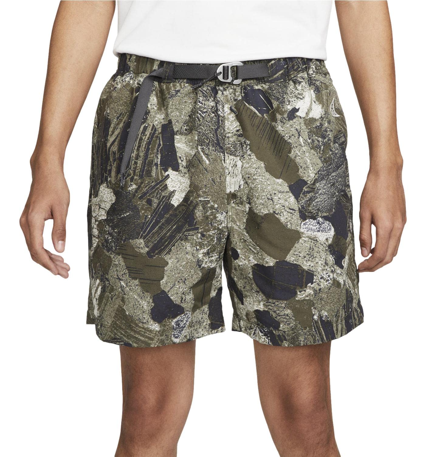 Nike ACG 'Snowgrass' Men's Printed Hiking Shorts (as1, Alpha, l, Regular, Regular, Cargo Khaki/Dark Smoke Grey/Summit White)