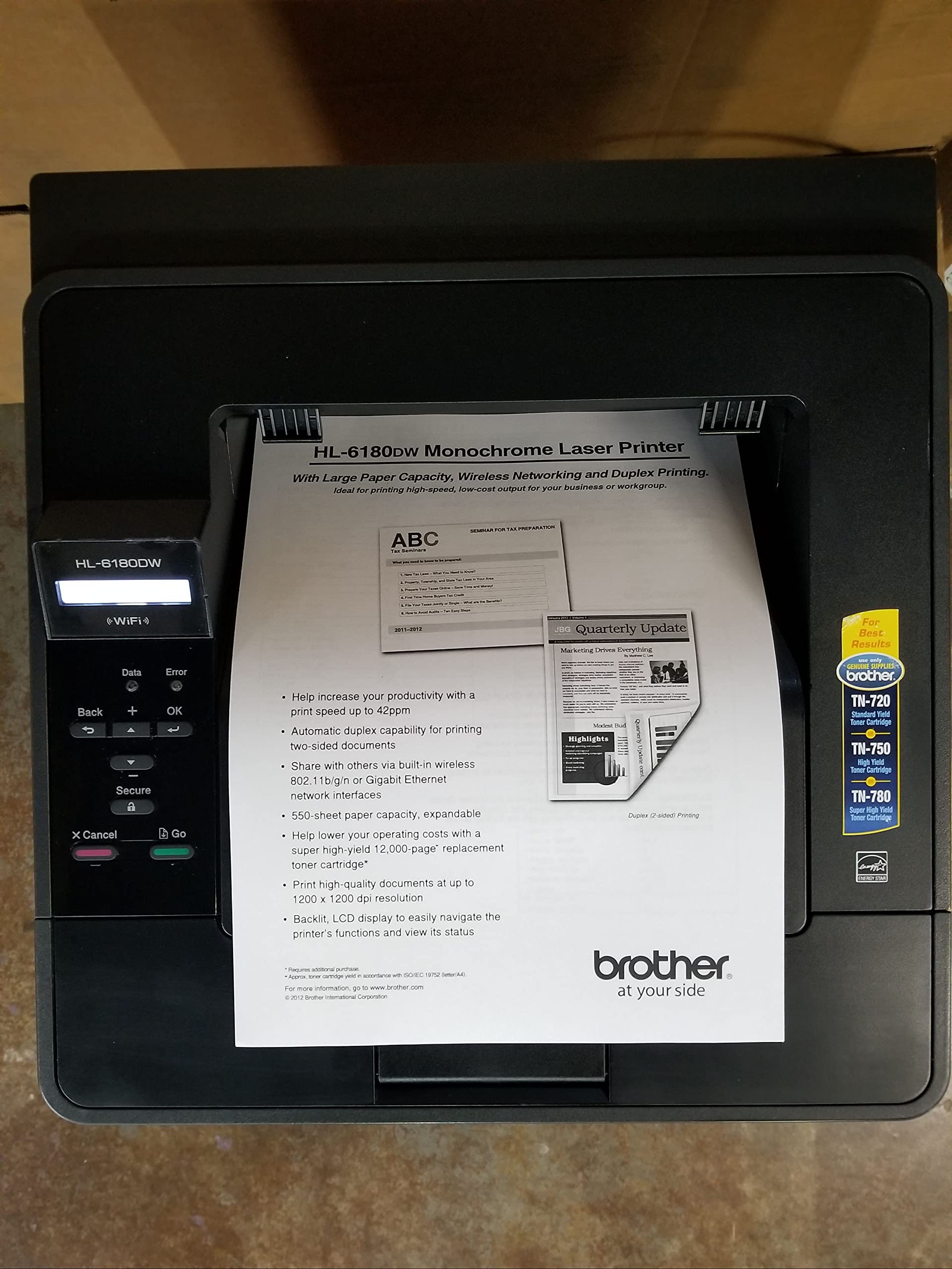 Brother Printer HL6180DW Wireless Monochrome Printer, Amazon Dash Replenishment Ready