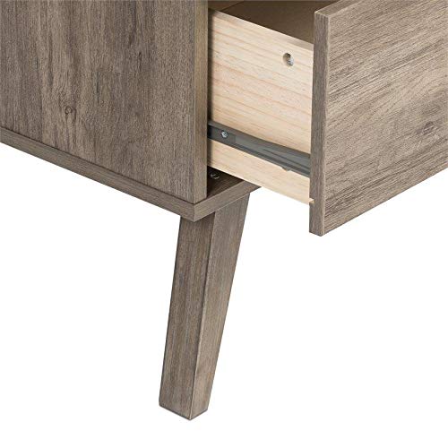 Prepac Milo Mid-Century 6 Drawer Dresser For Bedroom, 16" D x 52.25" W x 33" H, Drifted Gray