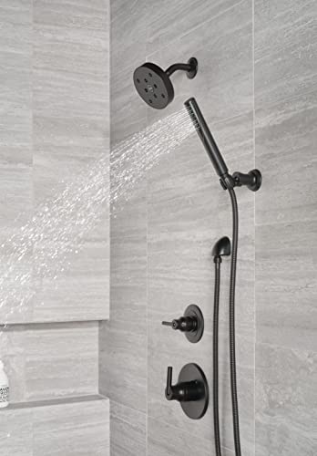 Delta Faucet Trinsic 3-Setting Matte Black Shower System Including Black Shower Head, Handheld Shower, Shower Handle, Shower Diverter and Shower Valve Kit, Delta Shower Trim Kit, Matte Black