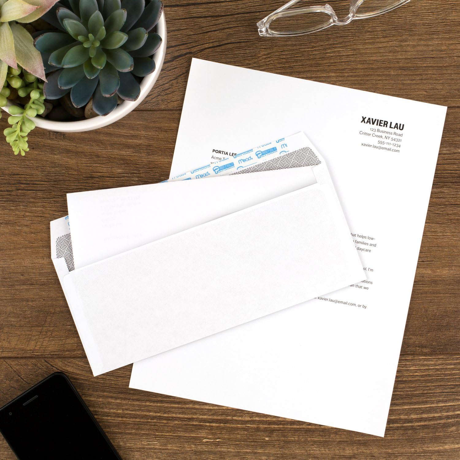 Mead Security Envelopes Self Seal #10 - Windowless Mailing Envelopes - 4 1/8 x 9.5'' - 500 Pack, (TRTAZ11A-102021-v1)