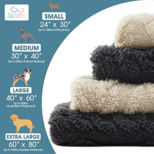 Waterproof Dog Blanket- Sofa Bed Couch Cover for Dogs,Reversible 3D Sherpa Pet Throw Blankets for Large Medium Small Dogs Puppies Cats,Pee Proof,Ultra Soft Cozy,Charcoal Grey,40βX60β