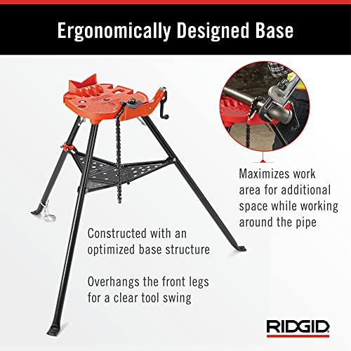 RIDGID 36273 460-6 Portable TRISTAND Chain Vise for 1/8"-6" Pipe, Red/Black