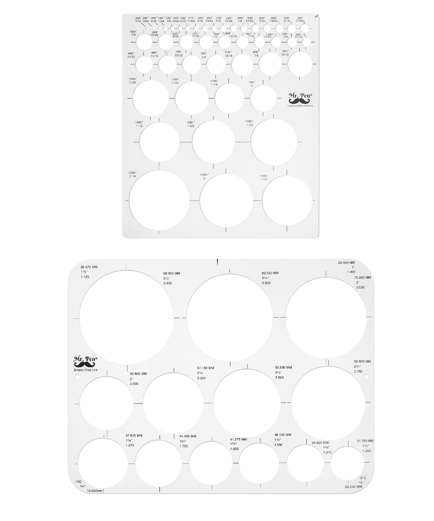 Mr. Pen- Circle Template, 2 pcs, Large and Small Size, Circle Stencil, Circle Ruler, Circle Templates for Drafting, Circle Template for Drawing, Circle Tracers for Drawing, Circle Tracer