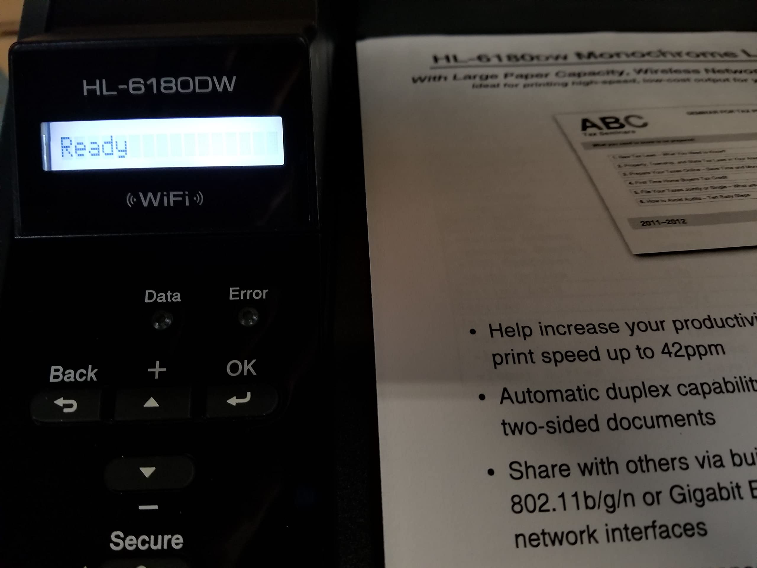 Brother Printer HL6180DW Wireless Monochrome Printer, Amazon Dash Replenishment Ready