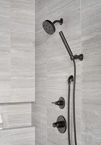 Delta Faucet Trinsic 3-Setting Matte Black Shower System Including Black Shower Head, Handheld Shower, Shower Handle, Shower Diverter and Shower Valve Kit, Delta Shower Trim Kit, Matte Black