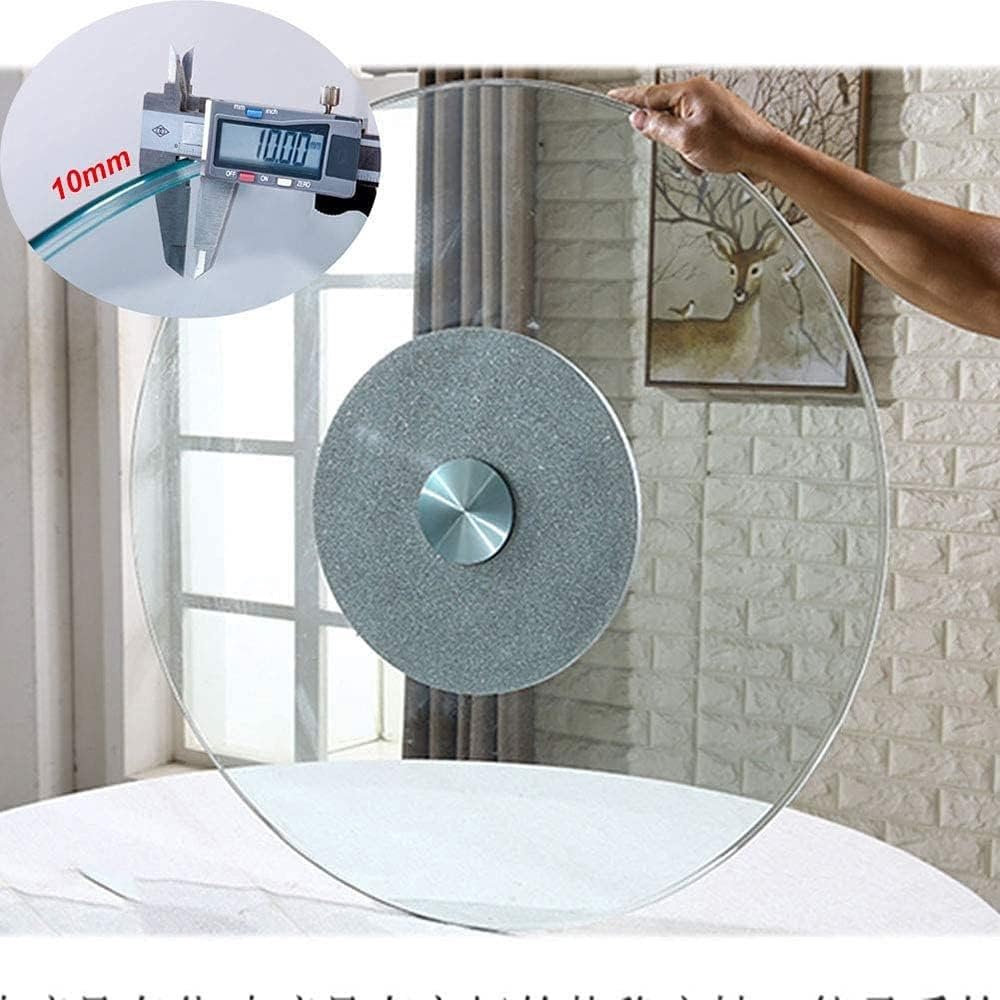 EMENAR Glass Lazy Susan Turntable 40in, Rotating Dining Table Service Tray For Food Delivery, Thickness 10mm - Hotel Restaurant Decor (Size : 90cm/36in)