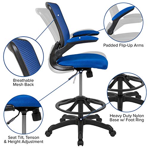 Flash Furniture Office Seating, 27"W x 27"D x 42" - 49.5"H, Blue