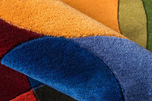 Momeni Rugs New Wave Collection, 100% Wool Hand Carved & Tufted Contemporary Area Rug, 2' x 3', Multicolor