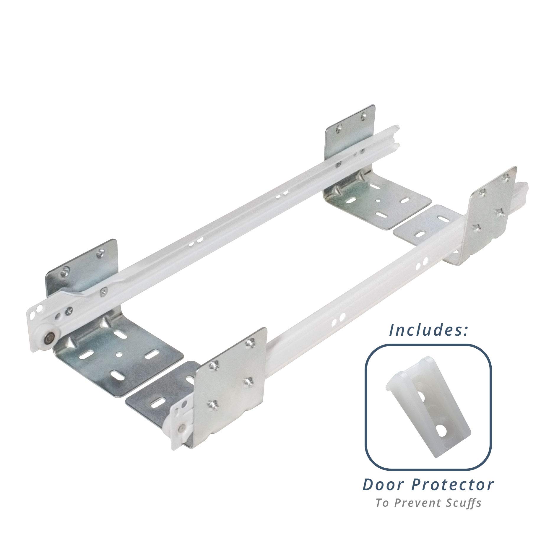Sliding Pull-Out Shelf For Cabinets (Kitchen Cupboards, Pantry Drawers, Bathroom Storage) 2 3/8" Tall - 3/4 Slides & Base Mounting - Custom Clear Opening Width & Depth: (14.250" (1/4), 19.75" (3/4))