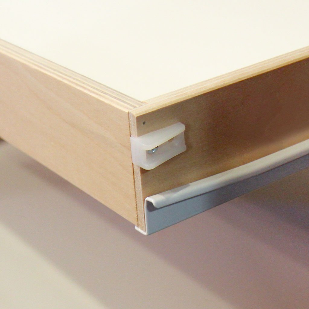 Sliding Pull-Out Shelf For Cabinets (Kitchen Cupboards, Pantry Drawers, Bathroom Storage) 2 3/8" Tall - 3/4 Slides & Base Mounting - Custom Clear Opening Width & Depth: (14.250" (1/4), 19.75" (3/4))