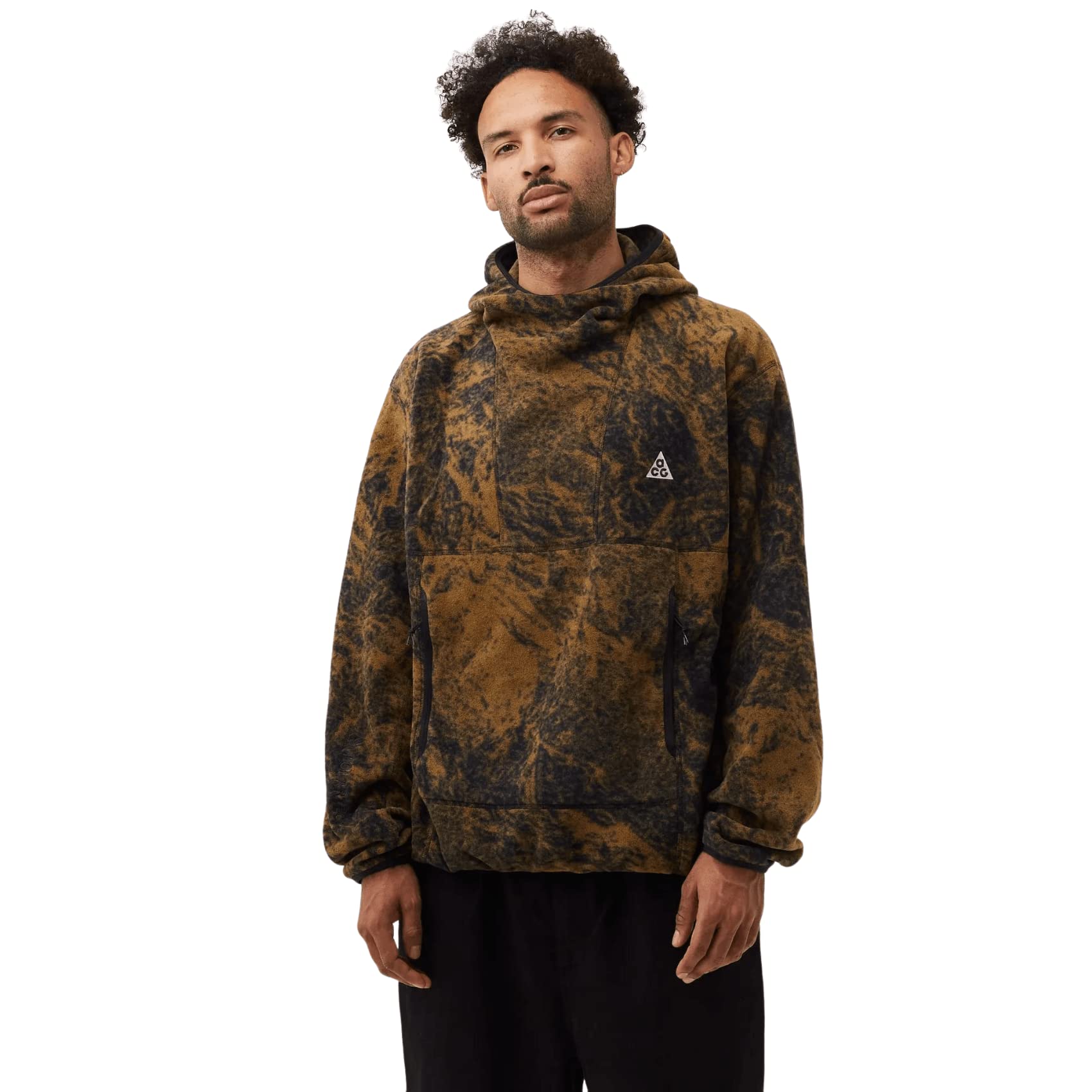 Nike ACG Therma-FIT Wolf Tree Men's Graphic Pullover Hoodie (as1, alpha, m, regular, regular, Standard, Hazel Rush/Black/Summit White, Medium)