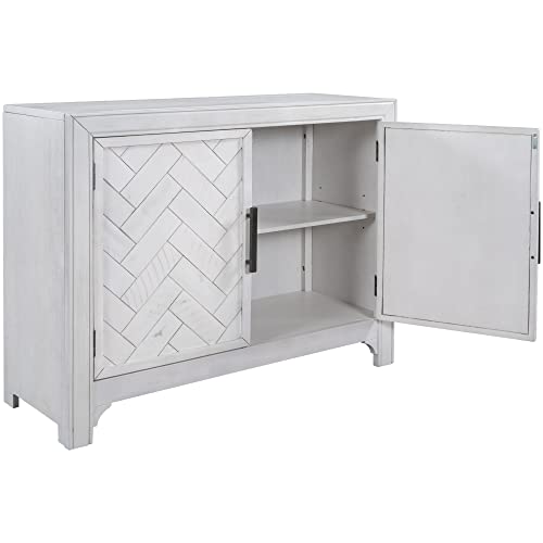 XD Designs Wood Console Table Sofa Table with 2 Adjustable Shelf,Modern Sideboard Buffet Storage Cabinet,Accent Storage Cabinet for Entryway/Kitchen Dining Room/Living Room (Antique White)