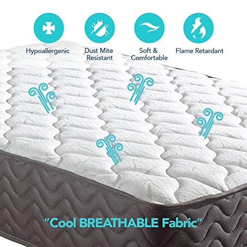 Swiss Ortho Sleep, 12" Inch Memory Foam and Innerspring Hybrid Medium-Firm Plush Mattress/Bed-in-a-Box/Pressure Relieving Bliss, King, White