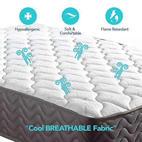 Swiss Ortho Sleep, 12" Inch Memory Foam and Innerspring Hybrid Medium-Firm Plush Mattress/Bed-in-a-Box/Pressure Relieving Bliss, King, White