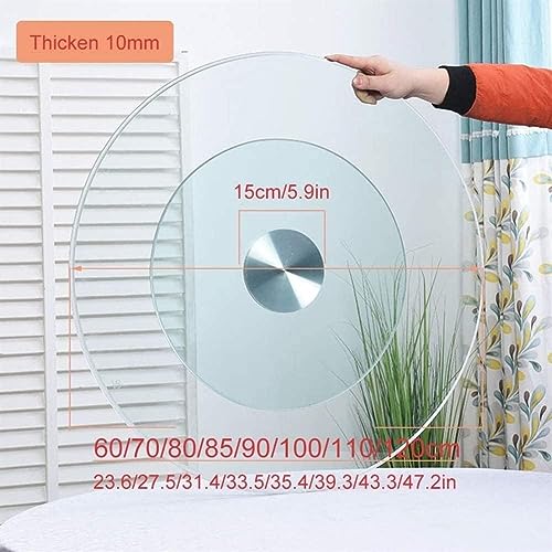 Lazy Susans Turntable Tempered Glass Lazy Susan Turntable, Round Clear Serving Plate Rotating Stand Kitchen Dining Table Tray Tabletop Organizer Spices Storage Holder (Size : 60cm/23.6)